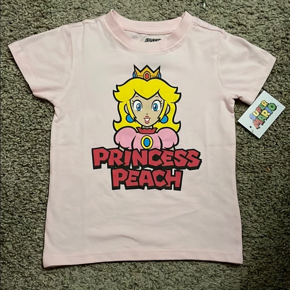 Nintendo | Shirts & Tops | Nintendo Princess Peach Pink Kids Tshirt ...